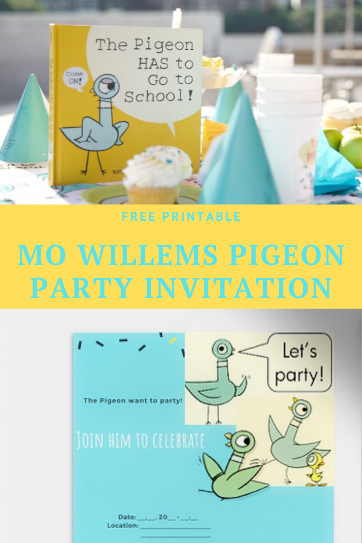 Mo Willems Pigeon Party Printable Invitation - Adanna Dill