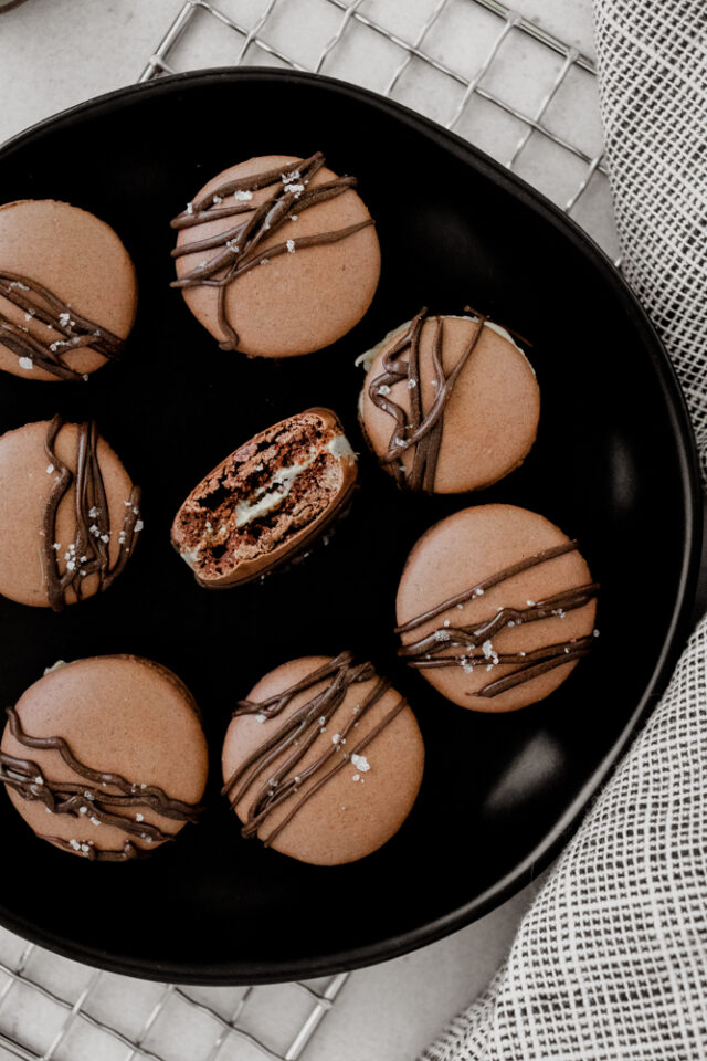Chocolate and Peanut Butter Macarons Recipe